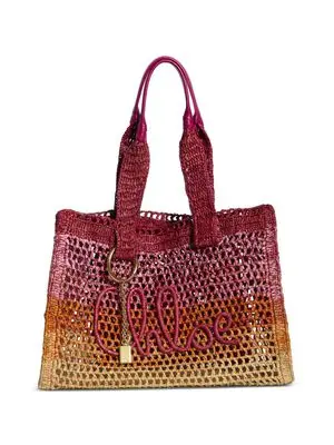 Chloé Summer Banana Rafia Tote Bag - Multicolor