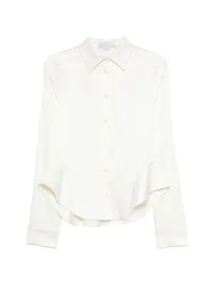 Stella McCartney Satin Peplum Hem Shirt - Multicolor