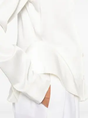 Stella McCartney Satin Peplum Hem Shirt - Multicolor