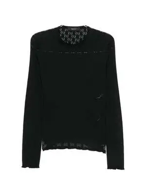 Gucci Gg-monogram Fine Knit Crew Neck Long Sleeve Sweater - Multicolor