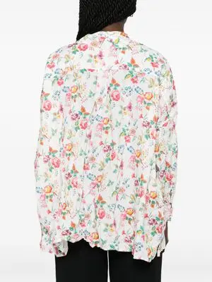 DANIELA GREGIS Floral Print Crinkled Cotton Shirt