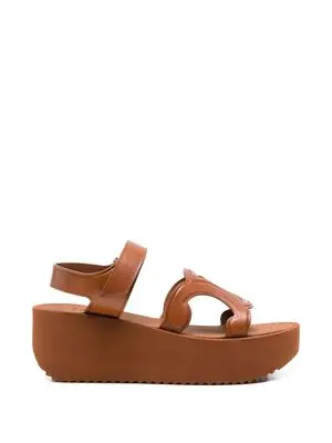 Celine Sunny Triomphe" Platform Sandals - Multicolor