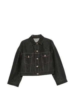 Brunello Cucinelli Denim Cotton Jacket With Contrast Stitching - Multicolor