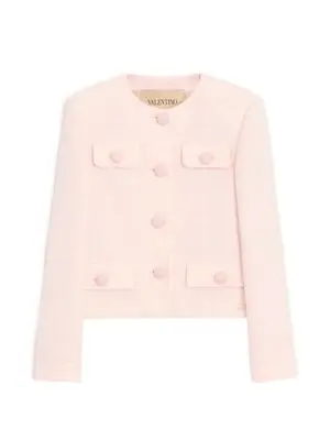 Valentino Garavani Valentino Pink Crinkle Texture Tweed Jacket Multicolor