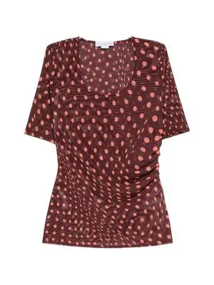 Stella McCartney Polka Dot Ruched Top - Multicolor