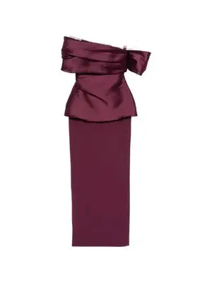 Solace London Lucine Maxi Dress Purple Satin - Multicolor