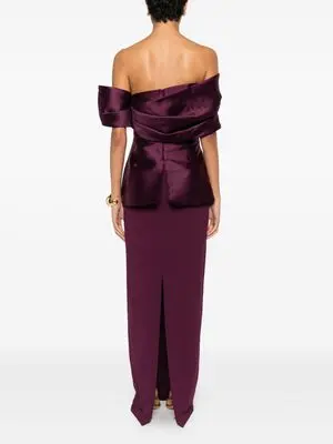 Solace London Lucine Maxi Dress Purple Satin - Multicolor