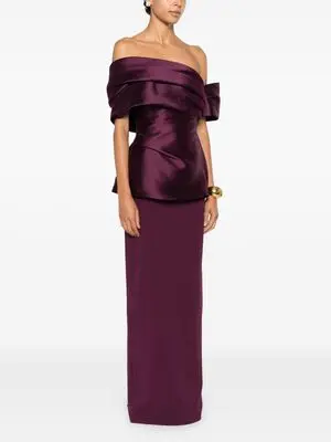 Solace London Lucine Maxi Dress Purple Satin - Multicolor
