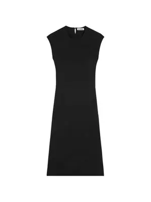 JIL SANDER JIL SANDER Black Lightweight Jersey Crew Neck Sleeveless Dress Multicolor