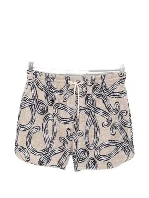 Loewe Cotton Blend Printed Shorts - Multicolor