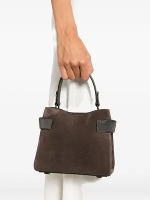 Brunello Cucinelli Leather Handbag With Monili Chain Embellishment - Multicolor
