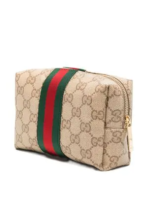 Gucci Gg Supreme Web Detail Beauty Case - Multicolor