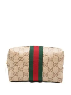 Gucci Gg Supreme Web Detail Beauty Case - Multicolor