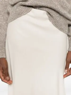 Brunello Cucinelli Wool Blend Midi Skirt - Multicolor