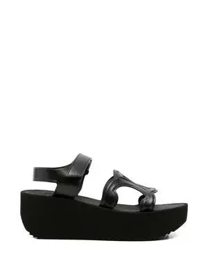 Celine Sunny Leather Platform Sandals - Multicolor