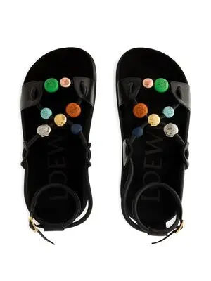 Loewe Pebble Fussbett Leather Sandals - Multicolor