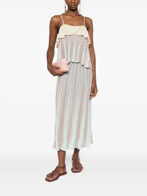 FORTE_FORTE Pleated Midi Skirt - Multicolor