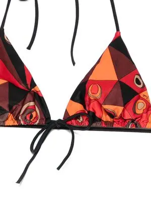 Emilio Pucci Geometric Print Triangle Bikini Top