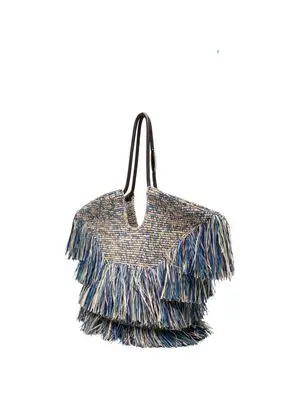 Zimmermann Raffia Tote With Ruffle Detail - Multicolor