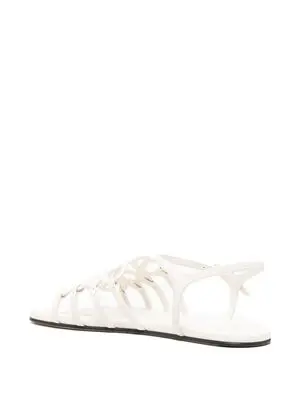 Loewe White Leather Anagram Sandals - Multicolor