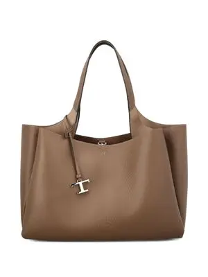 TOD'S TOD'S Medium Grained Leather Tote Bag With T-Logo Charm Multicolor
