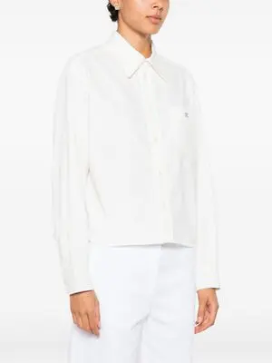 Celine Cotton Shirt With Embroidered Logo
