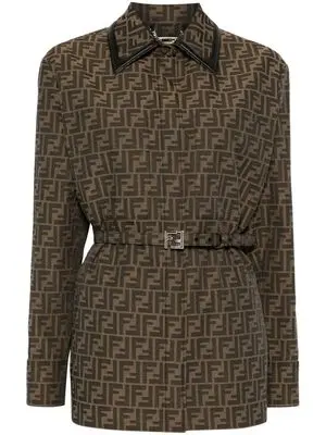 Fendi Single-breasted Canvas Jacket - Multicolor