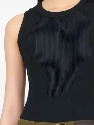 Loewe Ribbed Crewneck Sleeveless Tank Top With Embroidered Logo - Multicolor
