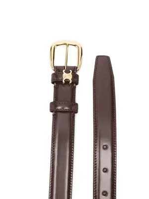Celine Leather Belt With Gold-tone Hardware