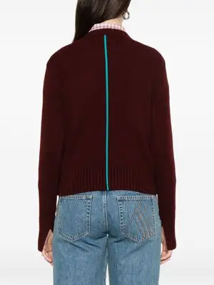 Loewe Burgundy Cashmere Crewneck Jumper