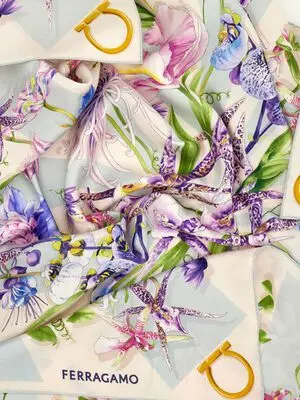 FERRAGAMO Printed Silk Foulard