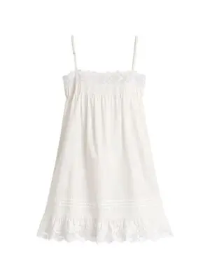 Saint Laurent Embroidered Cotton Mini Dress - Multicolor
