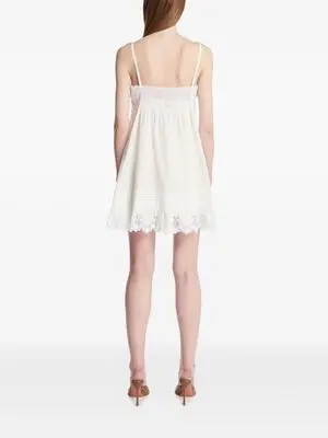 Saint Laurent Embroidered Cotton Mini Dress
