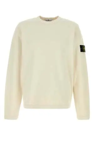 Stone Island Ivory Cotton Sweatshirt - White
