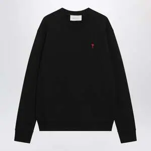 AMI Paris De Coeur Crewneck Sweatshirt - Black