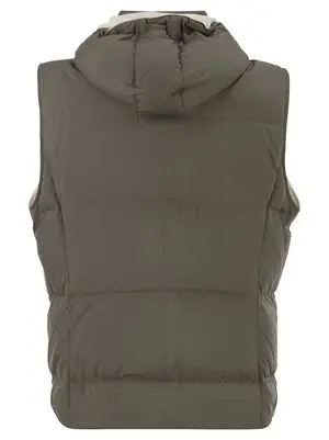 Brunello Cucinelli Padded Hooded Gilet In Technical Fabric - Multicolor