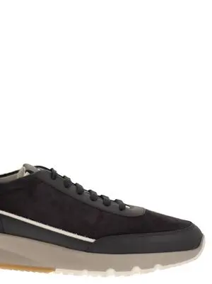 Brunello Cucinelli Washed Suede And Semi-gloss Calfskin Runners