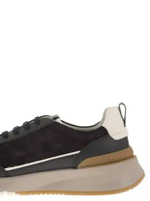 Brunello Cucinelli Washed Suede And Semi-gloss Calfskin Runners