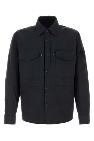 Stone Island Navy Cotton Blend Shirt - Blue