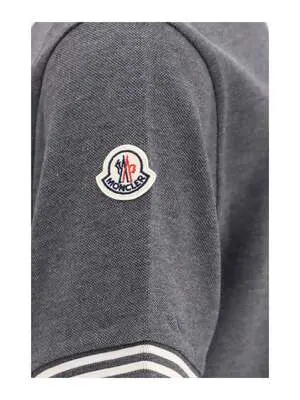 Moncler Cotton Piqué Polo With Striped Trims