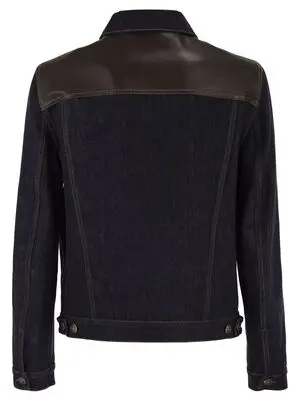 Brunello Cucinelli Cotton Denim Jacket With Leather Details