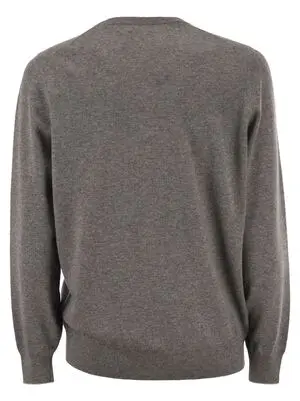 Brunello Cucinelli Pure Cashmere Crew Neck Sweater - Gray