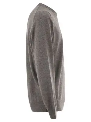 Brunello Cucinelli Pure Cashmere Crew Neck Sweater - Gray