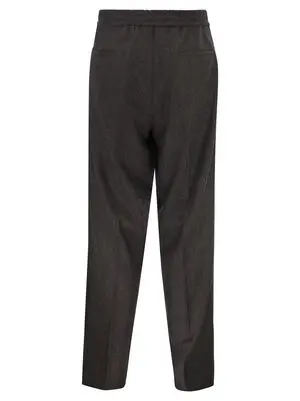 Brunello Cucinelli Virgin Wool Tailored Jogger Trousers - Brown