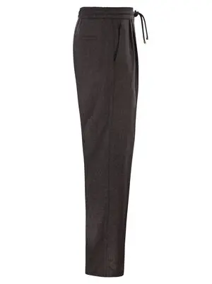 Brunello Cucinelli Virgin Wool Tailored Jogger Trousers - Brown