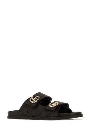 Gucci Dark Canvas Slides