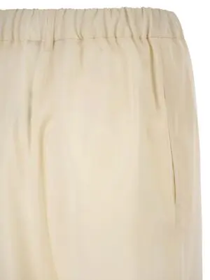 Max Mara Fluid Tailored Trousers In Pure Virgin Wool - Cream
