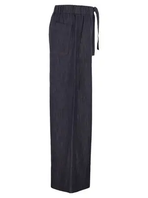 Max Mara Wide-leg Cotton Denim Trousers - Multicolor