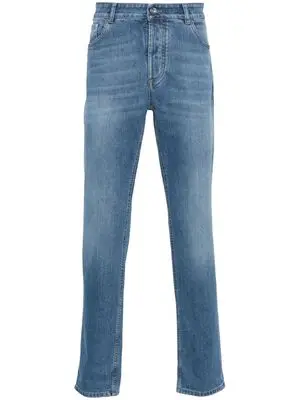 Brunello Cucinelli Slim Cut Stretch-cotton Jeans - Multicolor