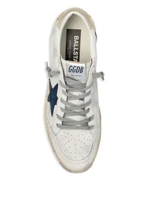 GOLDEN GOOSE Ball Star Leather Sneakers With Star Patch And Distressed Finish - Multicolor